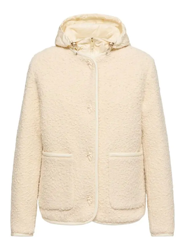 Moncler Hylesine 3-in-1 Wool & Cotton Blend Short Down Jacket - White