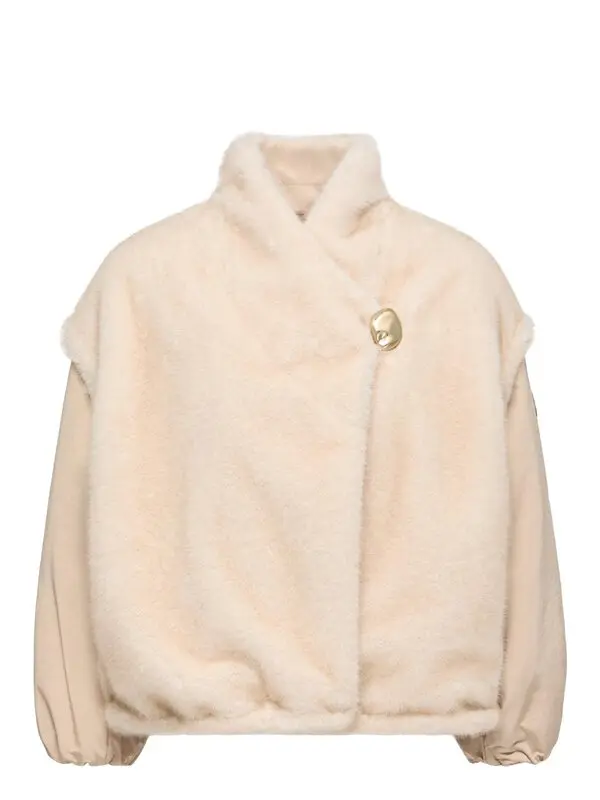 Moncler Chardonneret 2-in-1 Reversible Teddy Down Jacket - White