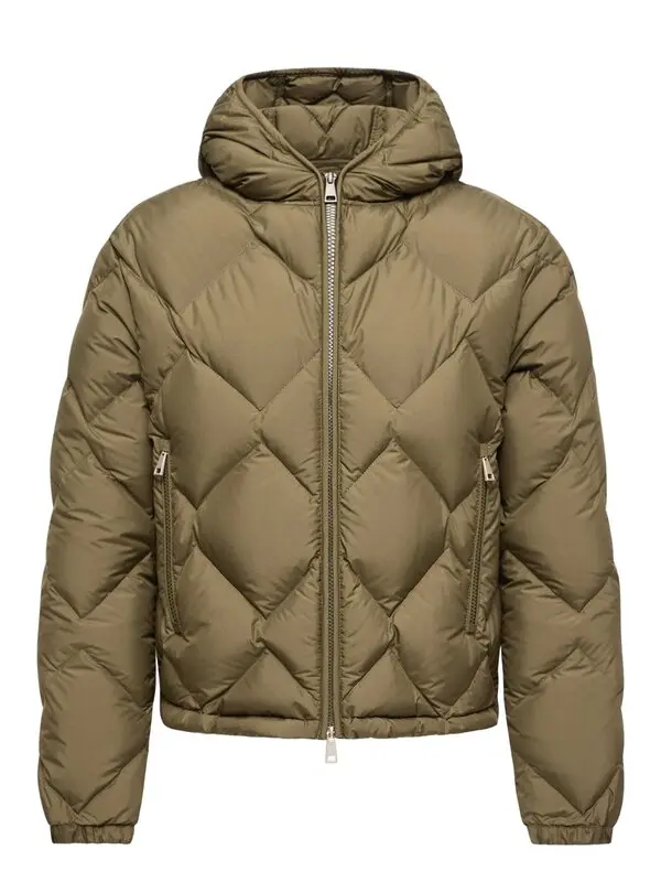 Moncler Arvouinne Hooded Short Down Jacket - Green