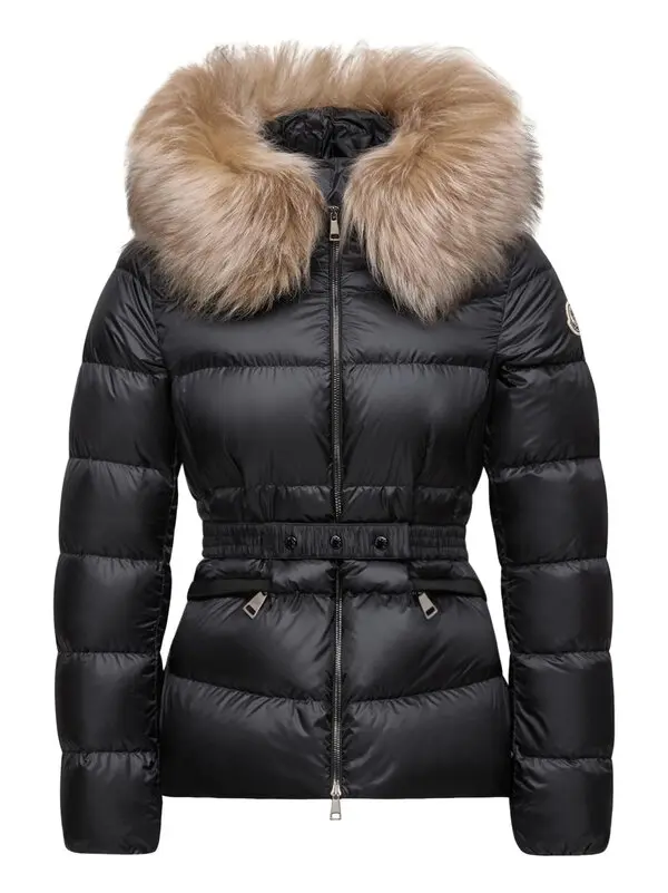 Moncler Boed Hooded Shearling-trimmed Down Jacket - Black