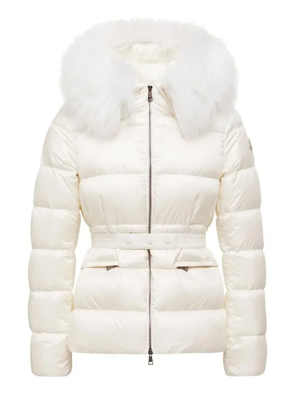 Moncler Boed Hooded Shearling-trimmed Down Jacket - White