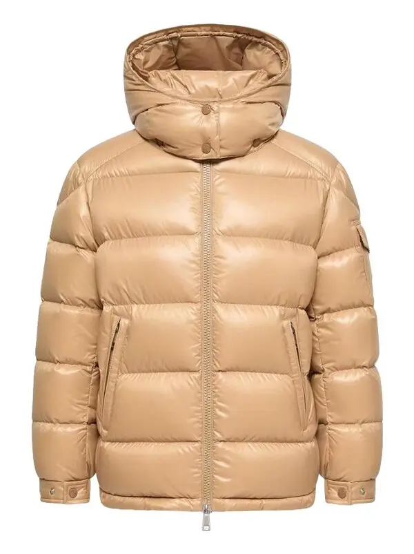 Moncler Maire Hooded Short Down Jacket - Beige