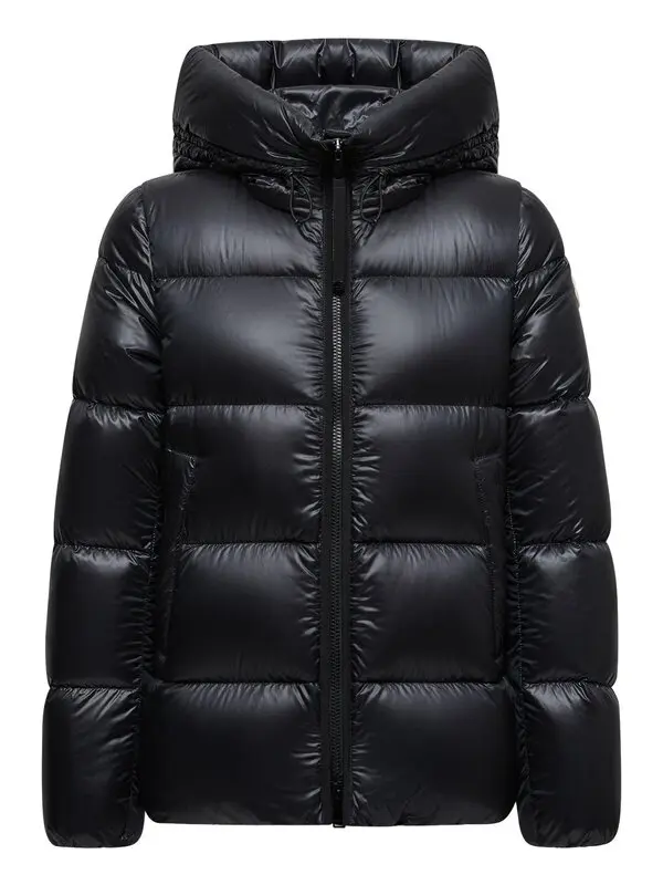 Moncler Short Down Jacket With Hood - Black