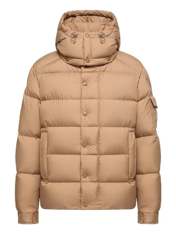 Moncler Maya Hooded Short Down Jacket - Beige