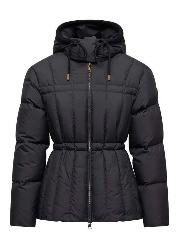 Moncler Estom Vertical-quilted Hooded Short Down Jacket - Black