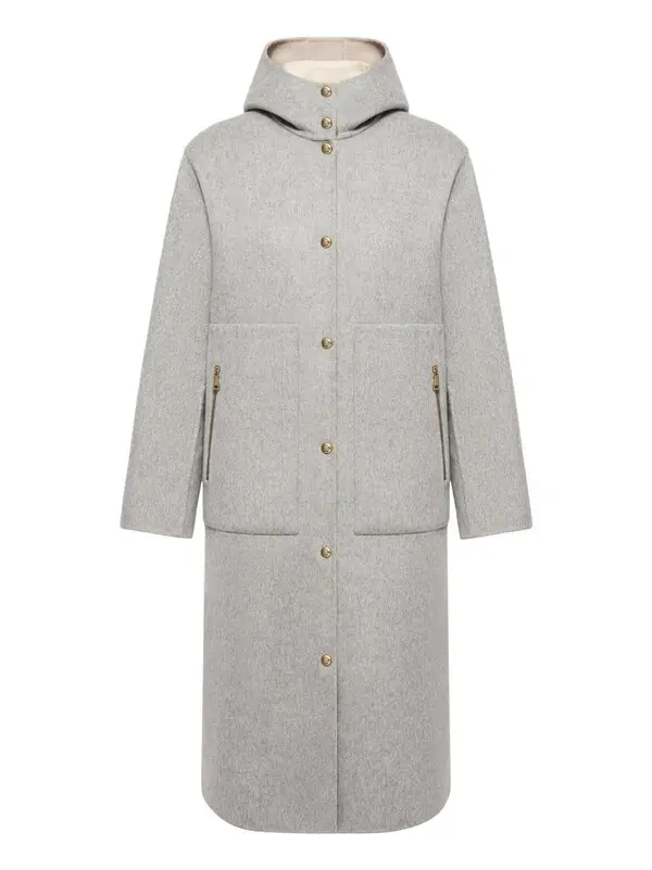 Moncler Anthrene 3-in-1 Wool & Cashmere Blend Hooded Down Jacket - Grey
