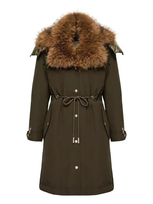 Moncler Halicte Long Down Parka - Green