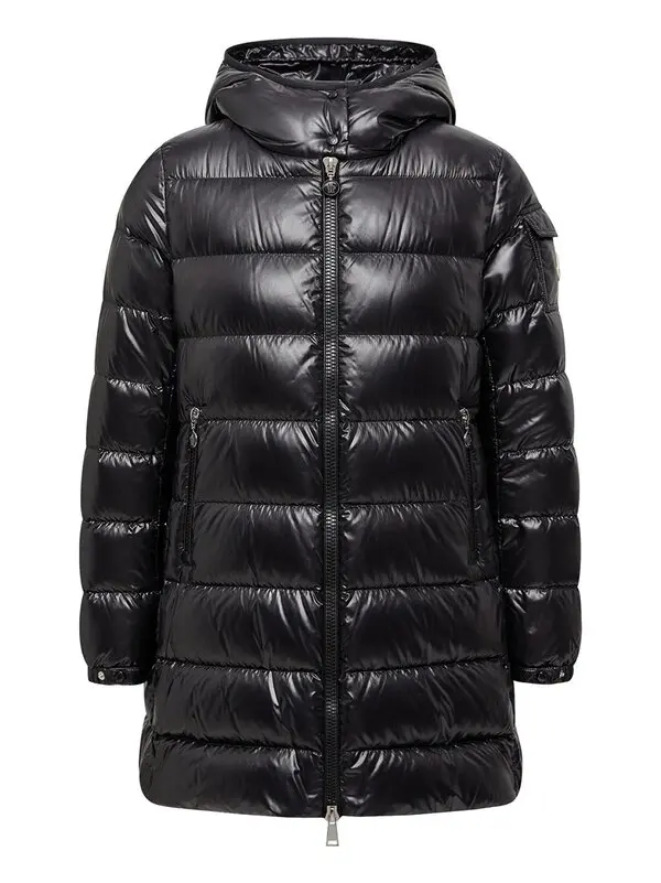 Moncler Courcelles Hooded Mid-length Down Jacket - Black