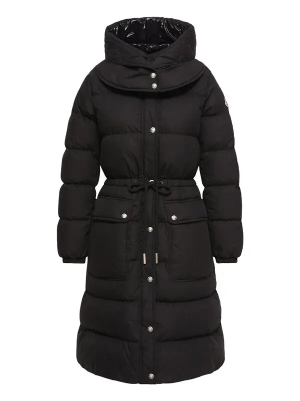 Moncler Pic Hooded Long Down Jacket - Black