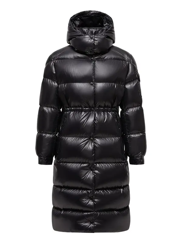 Moncler Cavettaz Hooded Long Down Jacket - Black