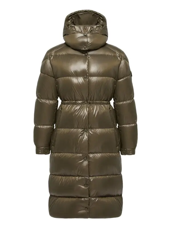 Moncler Cavettaz Hooded Long Down Jacket - Green
