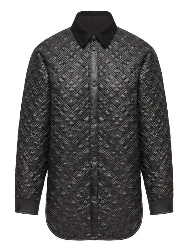 Moncler Corduroy-trimmed Padded Shirt Jacket - Black