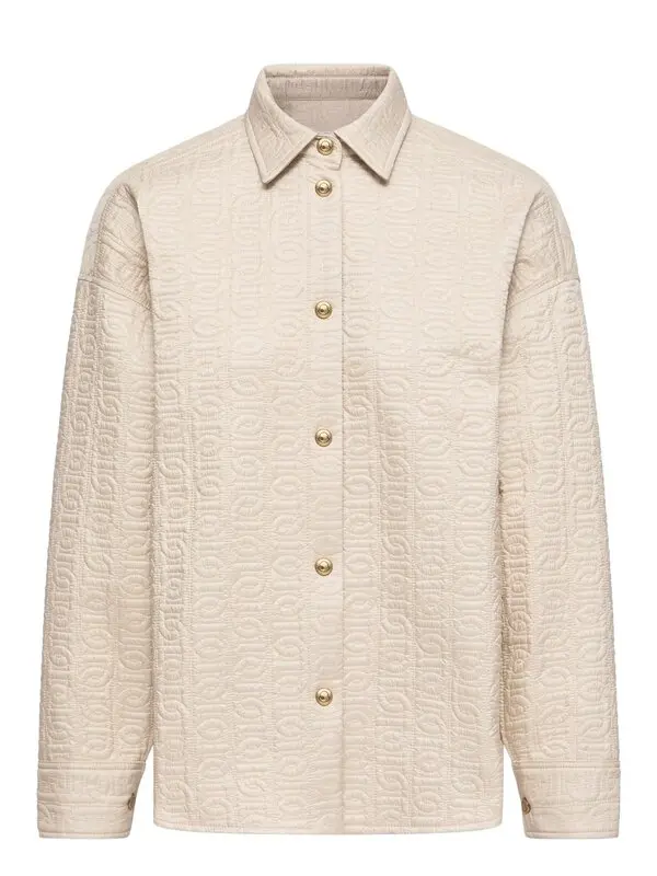 Moncler Chain Quilted Shirt Jacket - Beige