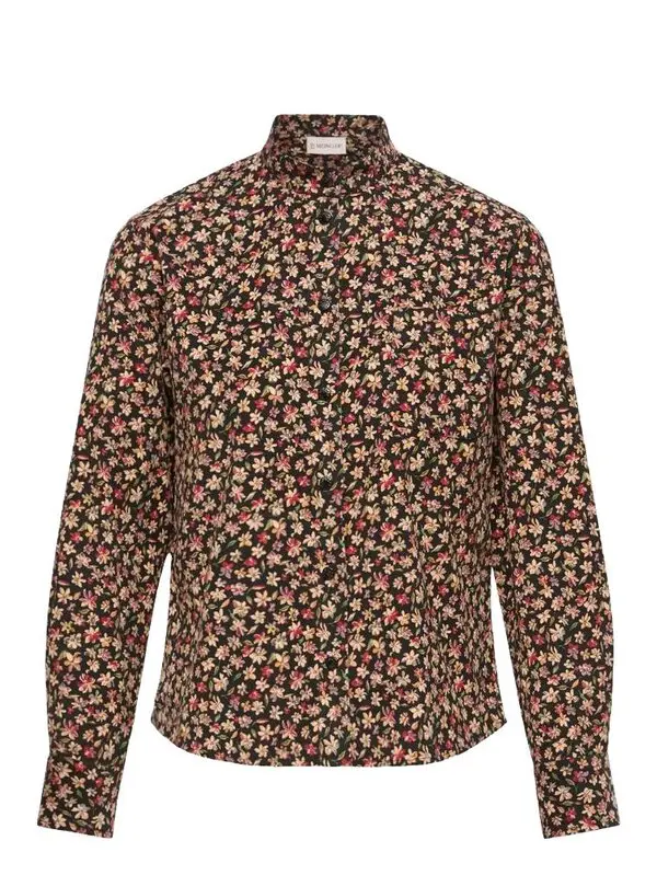 Moncler Floral Corduroy Shirt Jacket - Black
