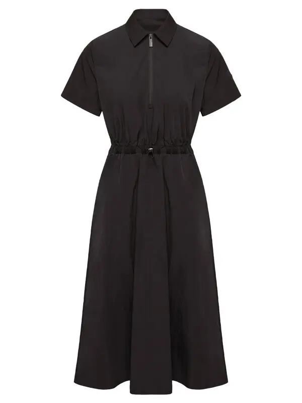 Moncler Pleated Mid-length Shirt Dress - Black