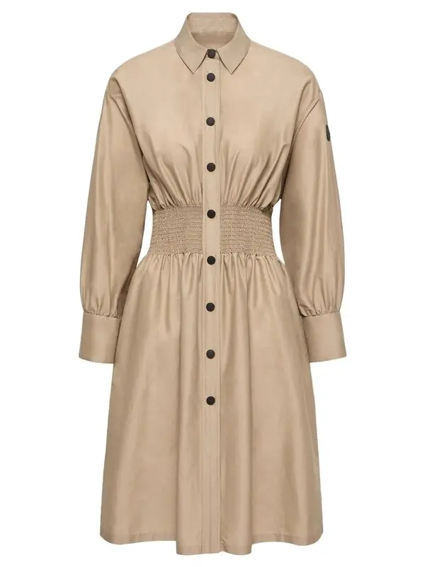 Moncler Cotton Nylon Shirt Dress - Beige