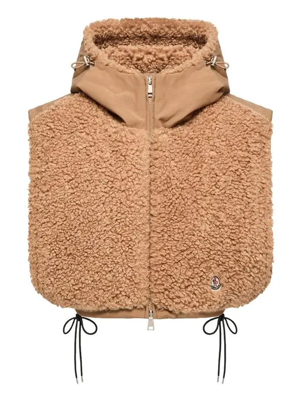 Moncler Teddy Fleece Hooded Padded Bib - Green