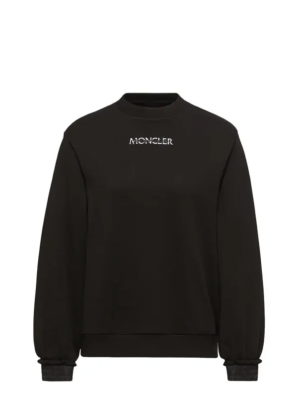 Moncler Cotton Fleece Logo Sweatshirt - Black
