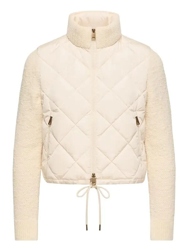 Moncler Cotton Blend Padded Zip-up Cardigan - White