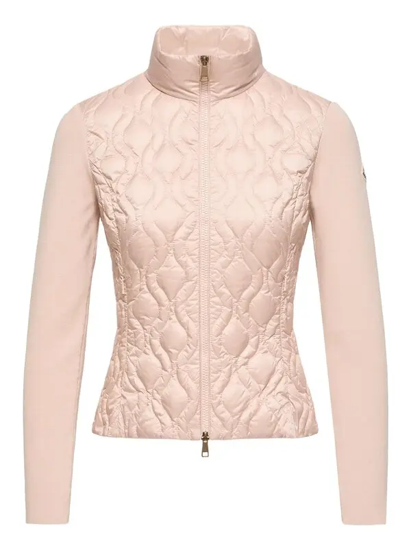 Moncler Quilted Zip-up Cardigan - Pink