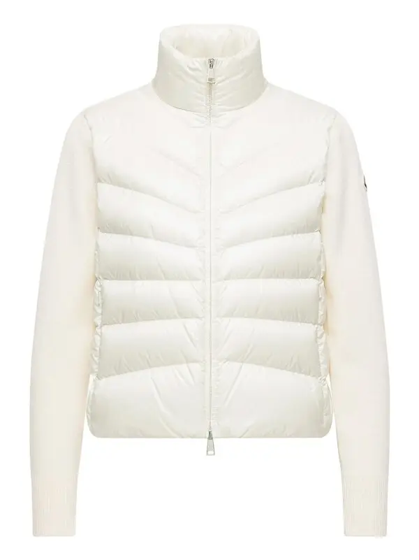 Moncler Padded Wool Zip-up Cardigan - White