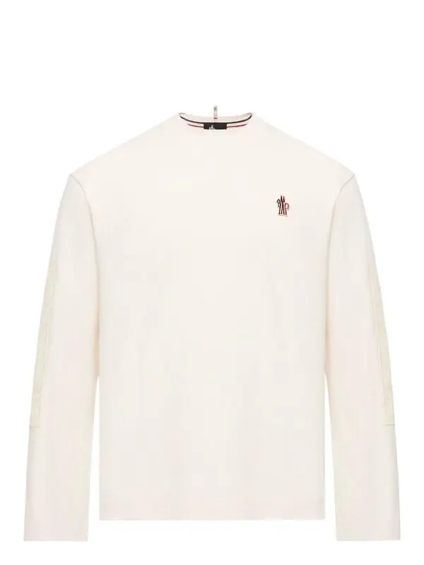 Moncler Logo Cotton Long Sleeve T-shirt - White