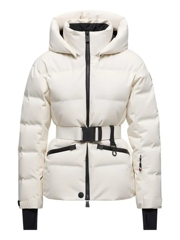 Moncler Tolima Hooded Belted Ski Jacket - White