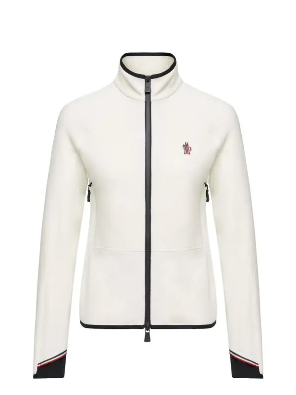 Moncler Fleece Zip-up Sweatshirt - White