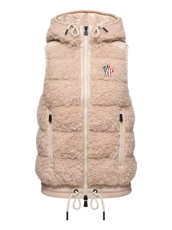 Moncler Teddy Hooded Insulated Vest - Pink