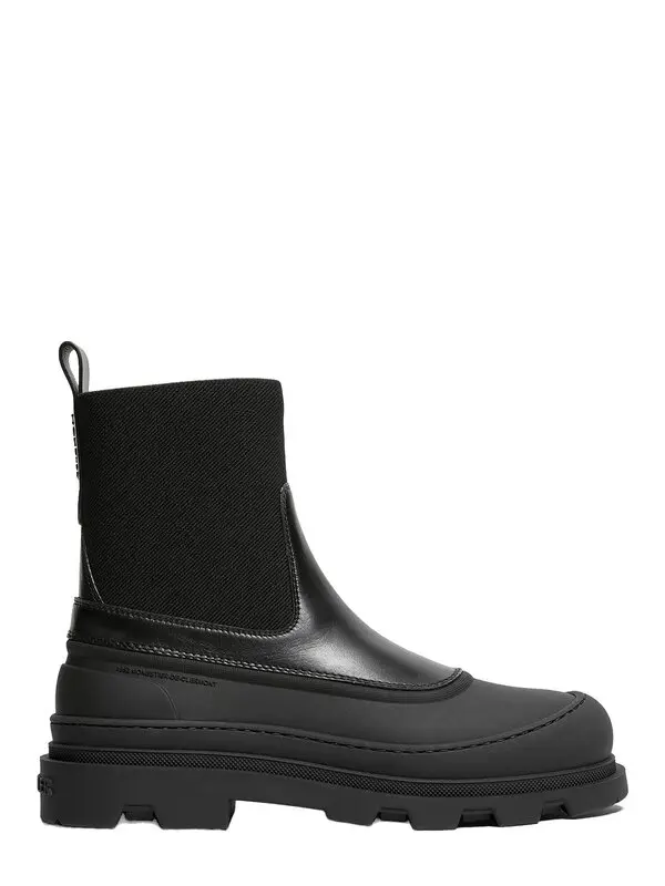 Moncler Vera Edge Leather Ankle Boots - Black