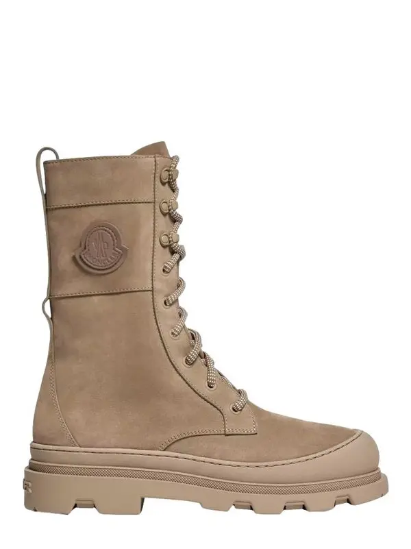 Moncler Vera High Nubuck Lace-up Boots - Green
