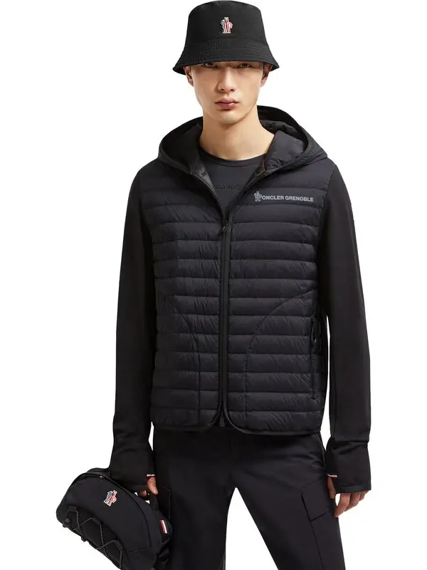 Moncler Padded Cotton Zip-up Hoodie - Black