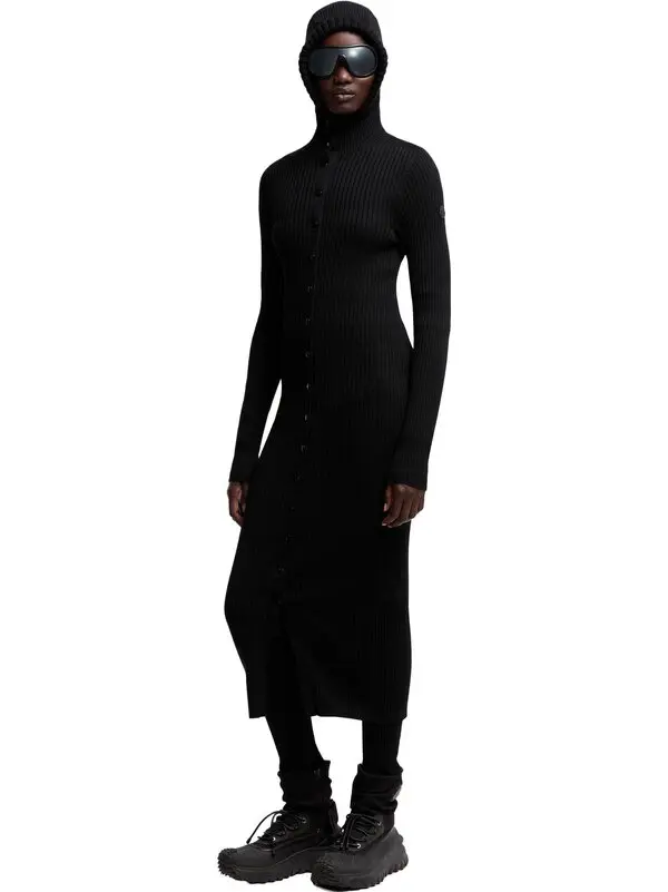 MONCLER X EDWARD ENNINFUL Wool Turtleneck Dress - Black