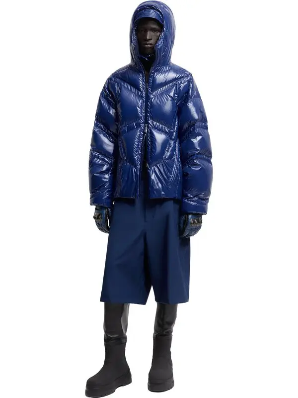 MONCLER X A$AP ROCKY Bahianinha Hooded Short Down Jacket - Blue