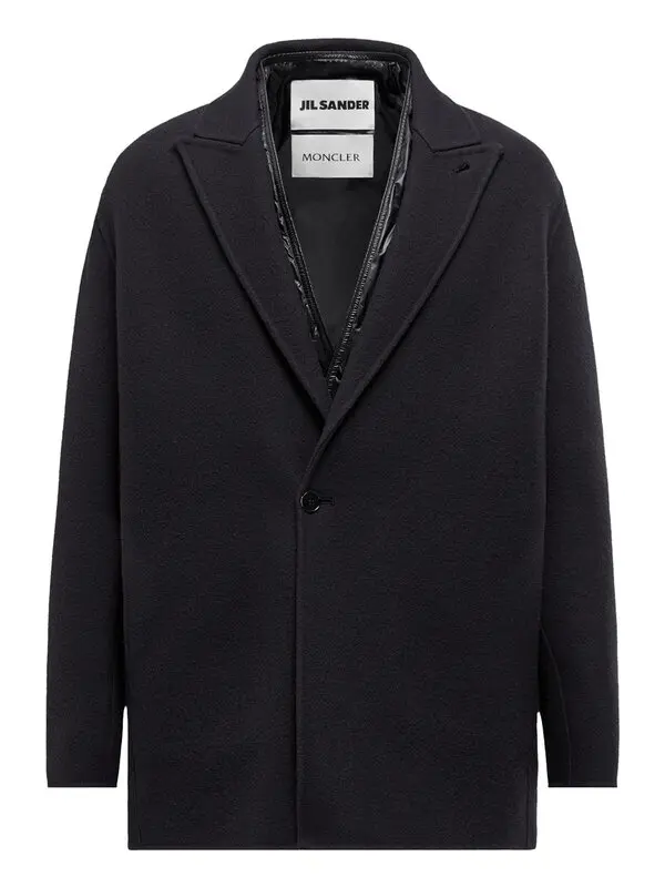 MONCLER + JIL SANDER Rhamnose 3-in-1 Wool Mono-breasted Down Jacket - Blue