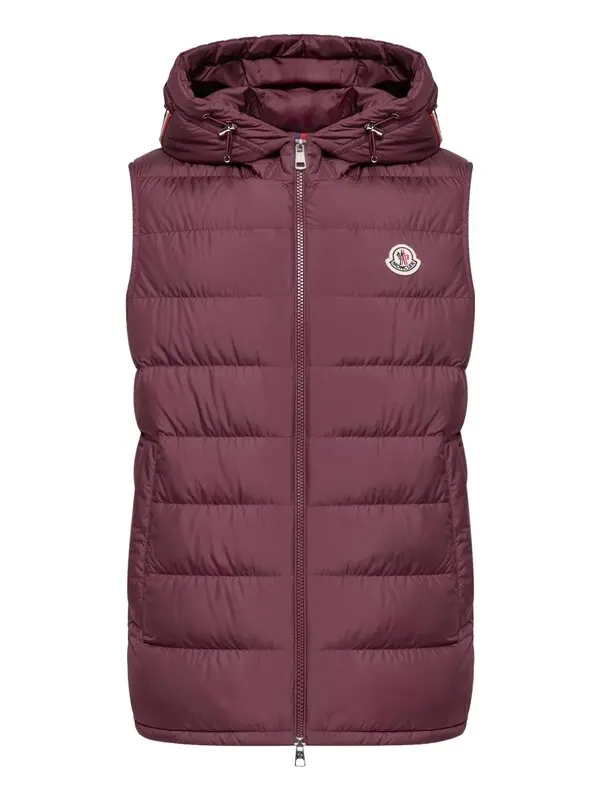 Moncler Marseillan Hooded Down Vest - Red