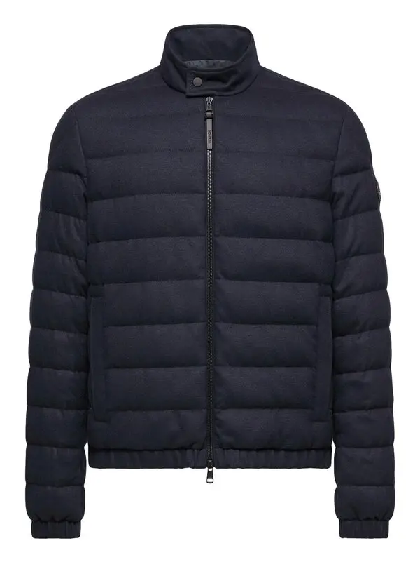 Moncler Luray Cashmere Blend Short Down Jacket - Blue