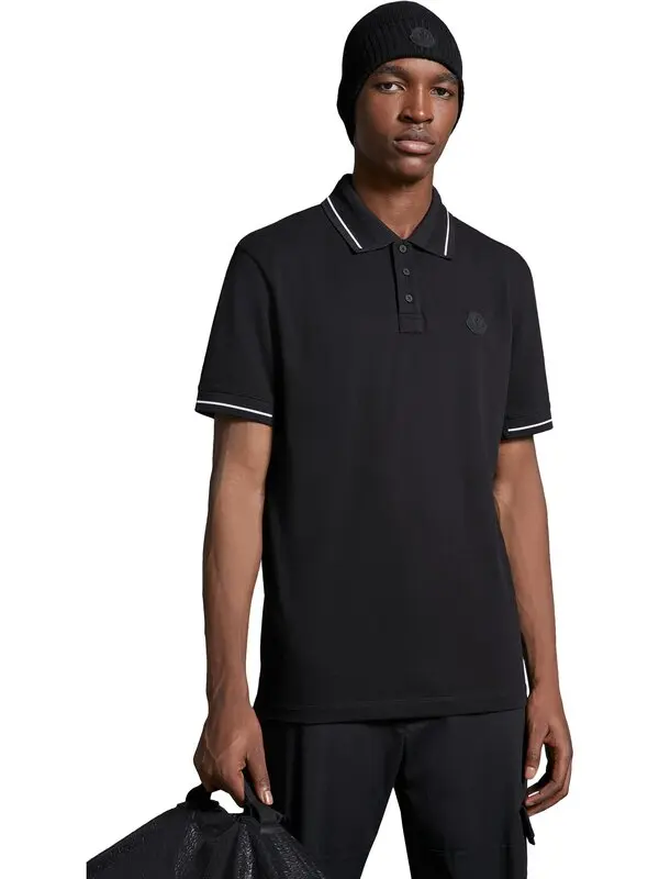 Moncler Logo Patch Polo Shirt - Black