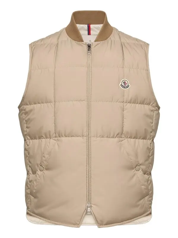 Moncler Elberton Quilted Down Vest - Beige