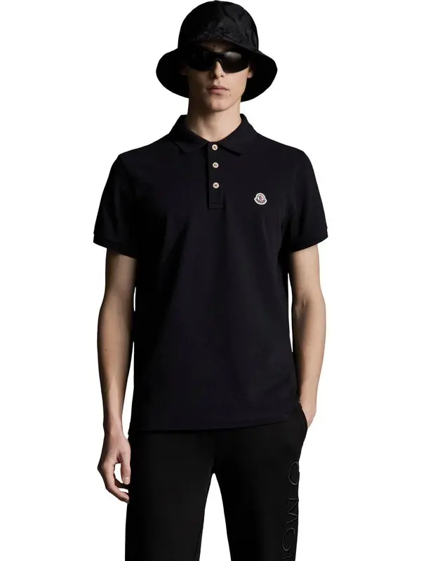 Moncler Logo Patch Polo Shirt - Black