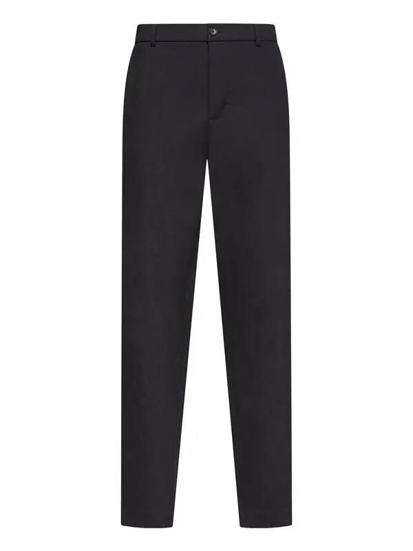 Moncler Technical Linen Blend Straight Leg Pants - Blue