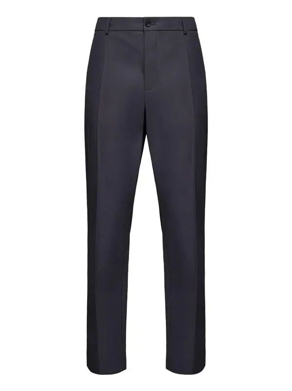 Moncler Technical Cotton Blend Tailored Pants - Blue