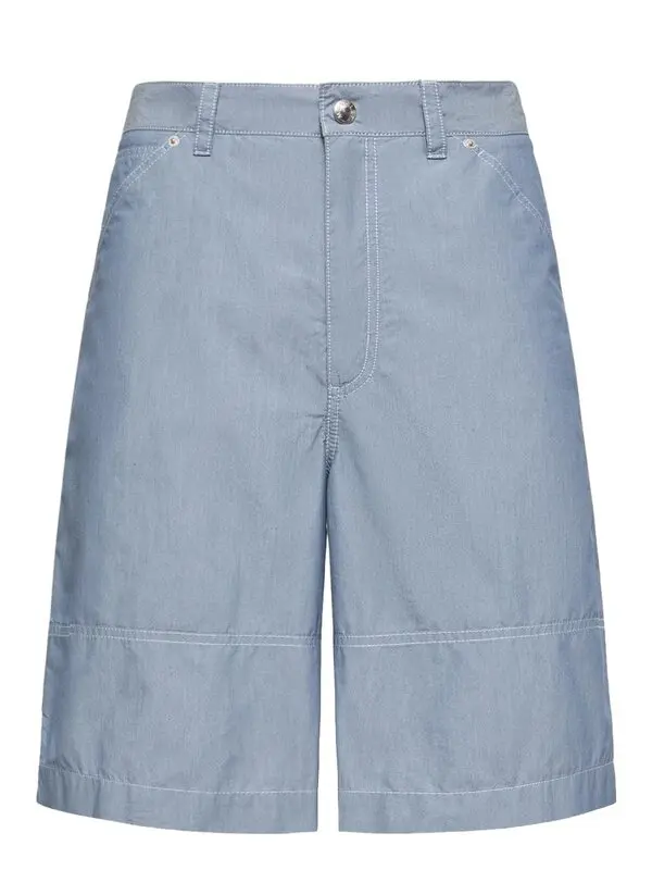 Moncler Chambray Cargo Shorts - Blue