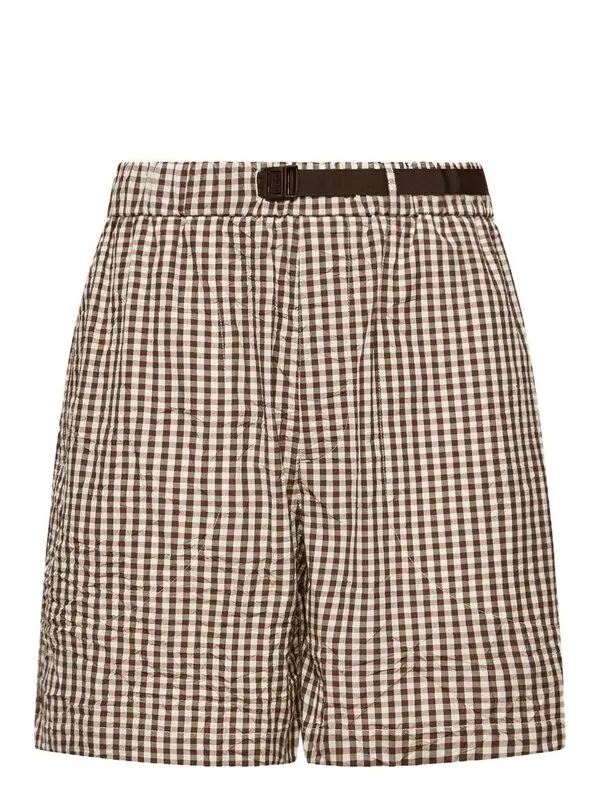 Moncler Vichy Cotton Blend Crinkled Shorts - Multicolor