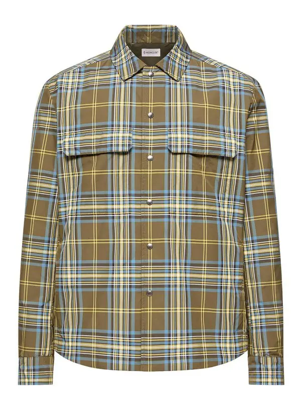 Moncler Monogram Checked Shirt Jacket - Green