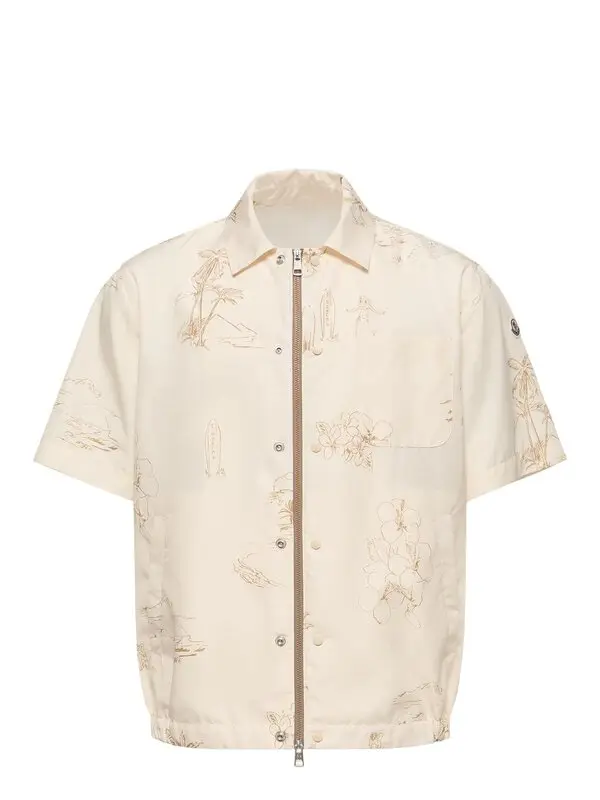 Moncler Surf Print Short Sleeve Shirt - White