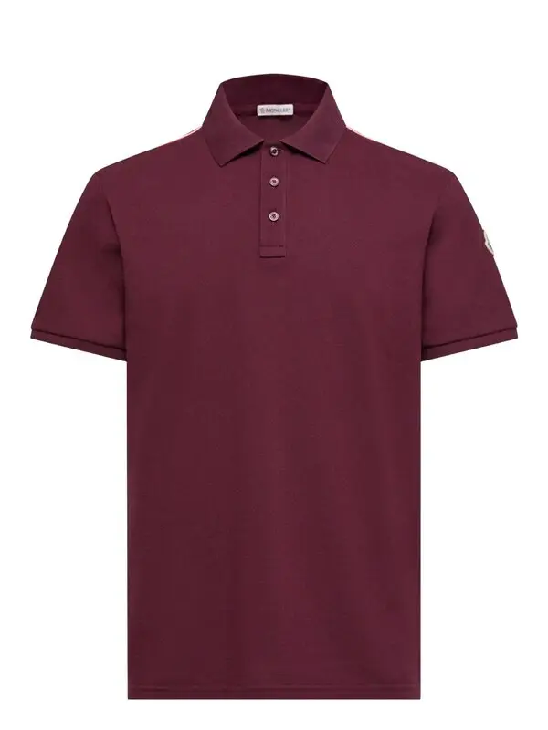 Moncler Tricolor-trimmed Cotton Piquet Polo Shirt - Red