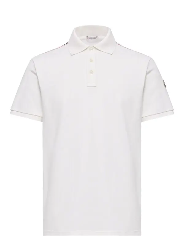 Moncler Tricolor-trimmed Cotton Piquet Polo Shirt - White