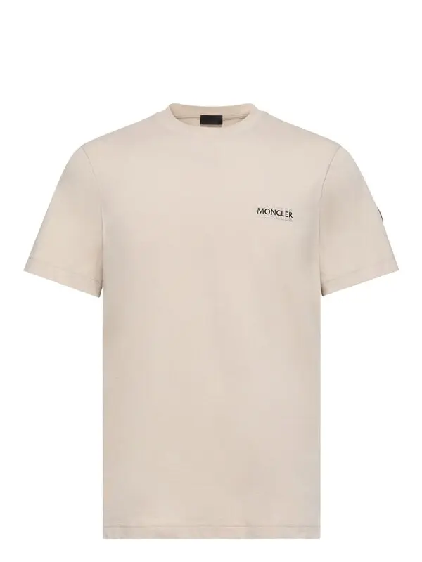 Moncler Logo Cotton Jersey T-shirt - Beige