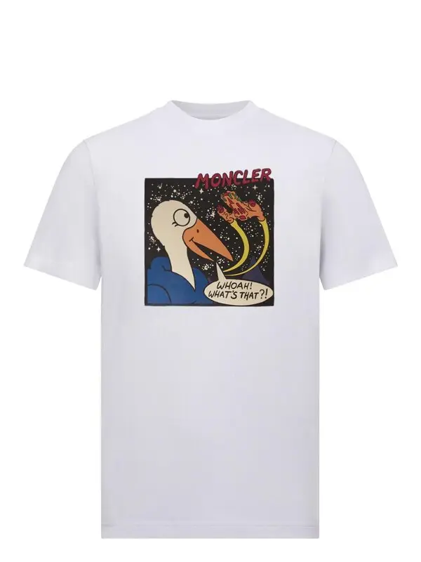 Moncler Space Monduck Cotton T-shirt - White